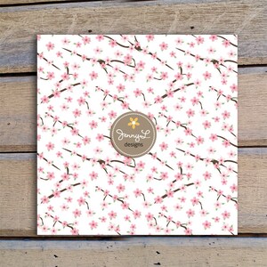 Cherry Blossoms Digital Paper and Clipart, Japanese Sakura for Wedding ...