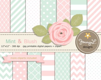 Blush Pink and Mint | Etsy