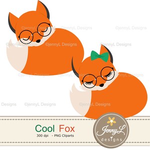 Fox Digital Paper and Clipart Fall Woodland Animal Fox With - Etsy