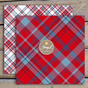 Patriotic Plaids Digital Papers, Blue and Red, Memorial Day ...