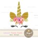 Unicorn Faces Clipart Pastel Unicorn Flower Unicorn Glitter - Etsy