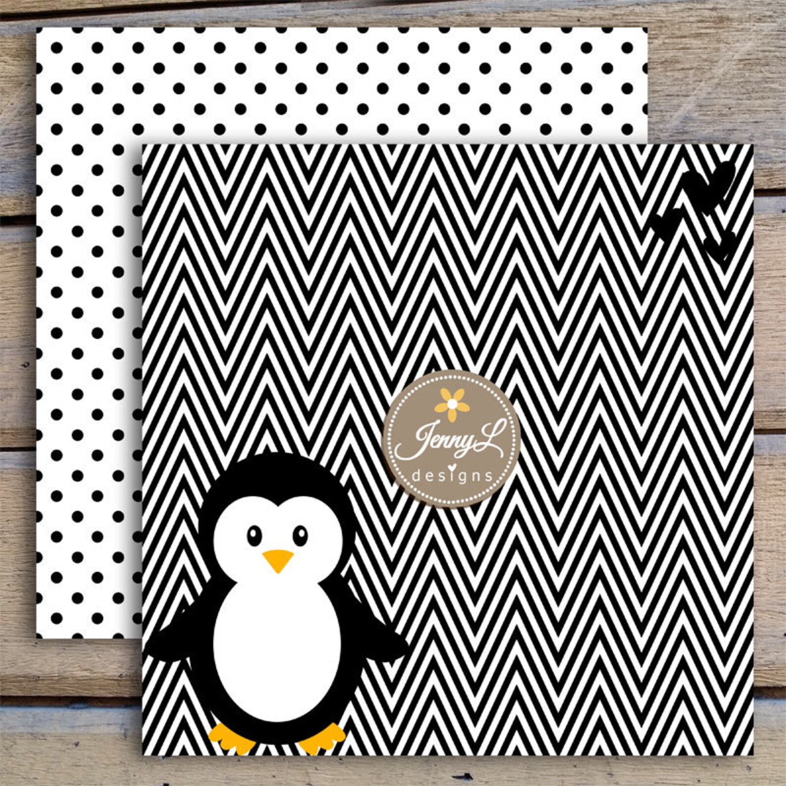 Penguin Digital Paper and Clipart Winter Snow Penguins for | Etsy