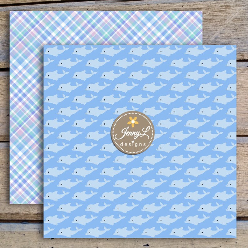 Dolphin Digital Papers and Cliparts Seaweeds Star Fish - Etsy