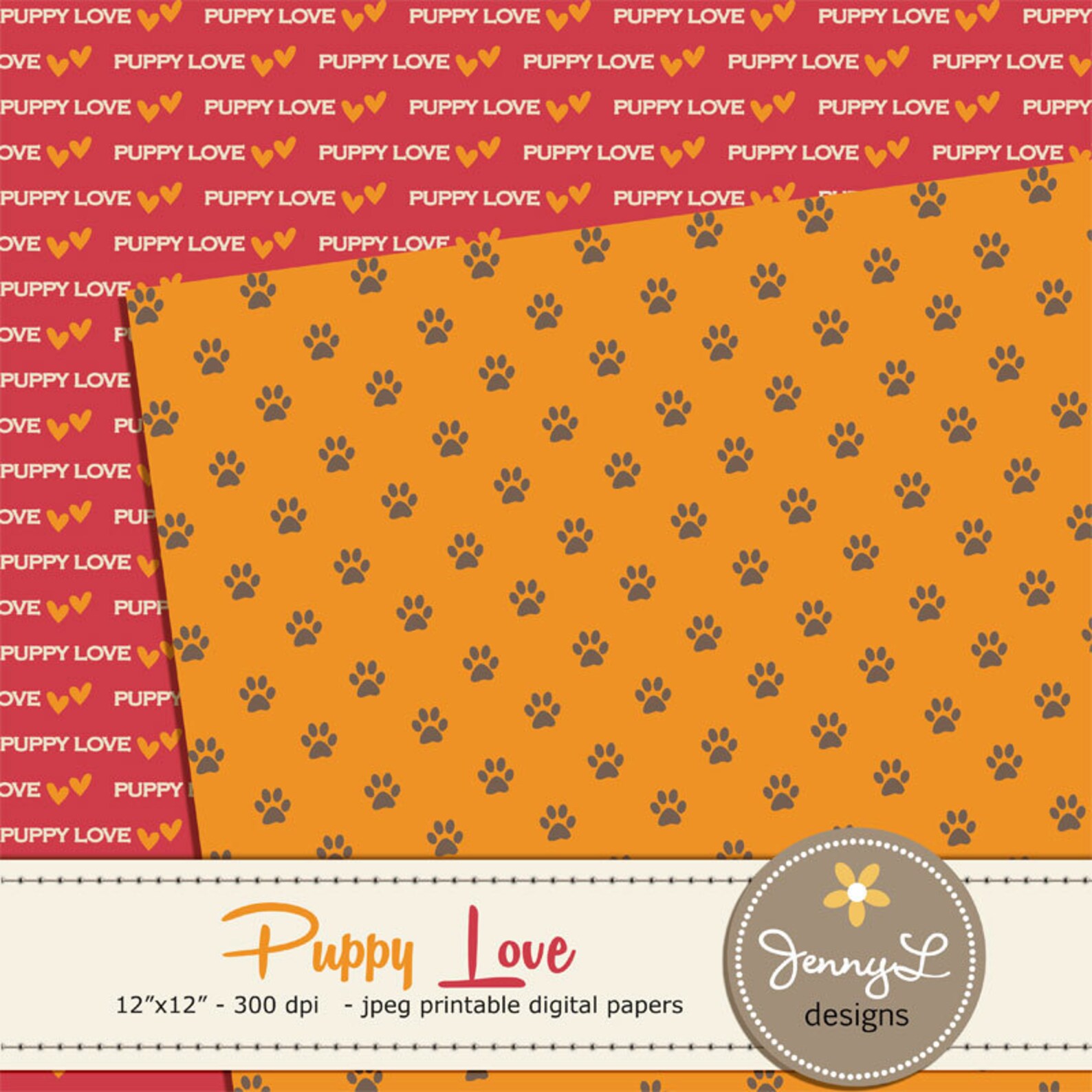 Dog Digital Papers, Pet Digital Paper, Paws Scrapbooking Papers, Dog ...