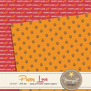 Dog Digital Papers, Pet Digital Paper, Paws Scrapbooking Papers, Dog ...