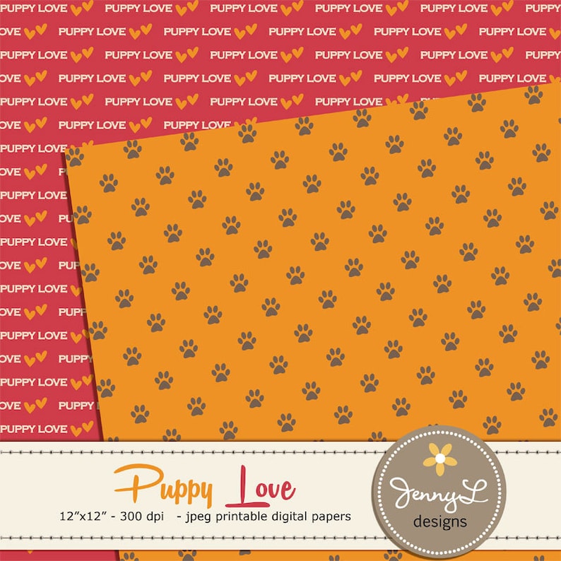 Dog Digital Papers Pet Digital Paper Paws Scrapbooking - Etsy