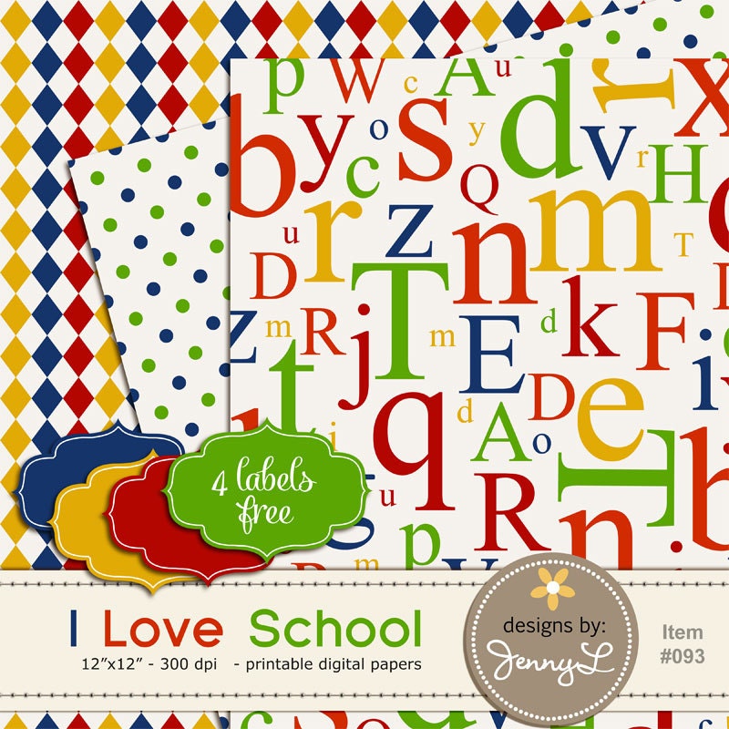 Teacher Digital Scrapbooking Paper School Digital Paper Arts - Etsy