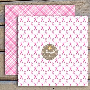 Breast Cancer Awareness Digital Papers, Pink Ribbon Digital Papers ...