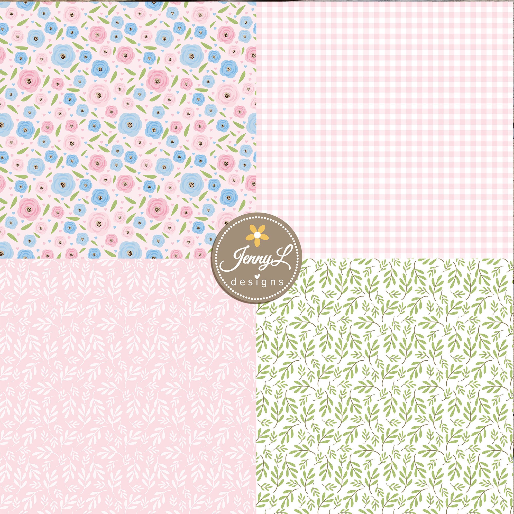 Sweet Spring / Summer Seamless Printable Digital Papers, Repeat Pattern ...