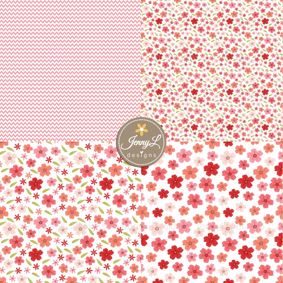 Floral Garden Spring Summer SEAMLESS Printable Digital Papers, Repeat ...