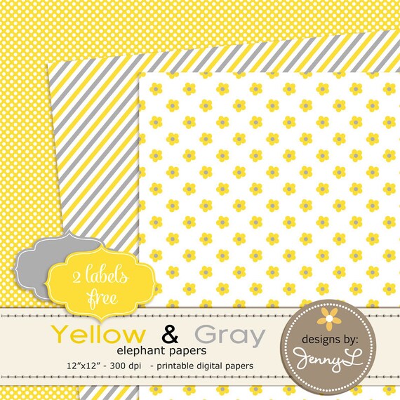 Yellow And Gray Paper Elephant Page 18 | Elephant Seamless Pictures