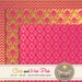 Gold and Hot Pink Digital Papers Fuchsia and Gold Digital - Etsy