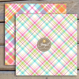 Spring Plaids Digital Papers, Summer Digital Scrapbookingpaper ...