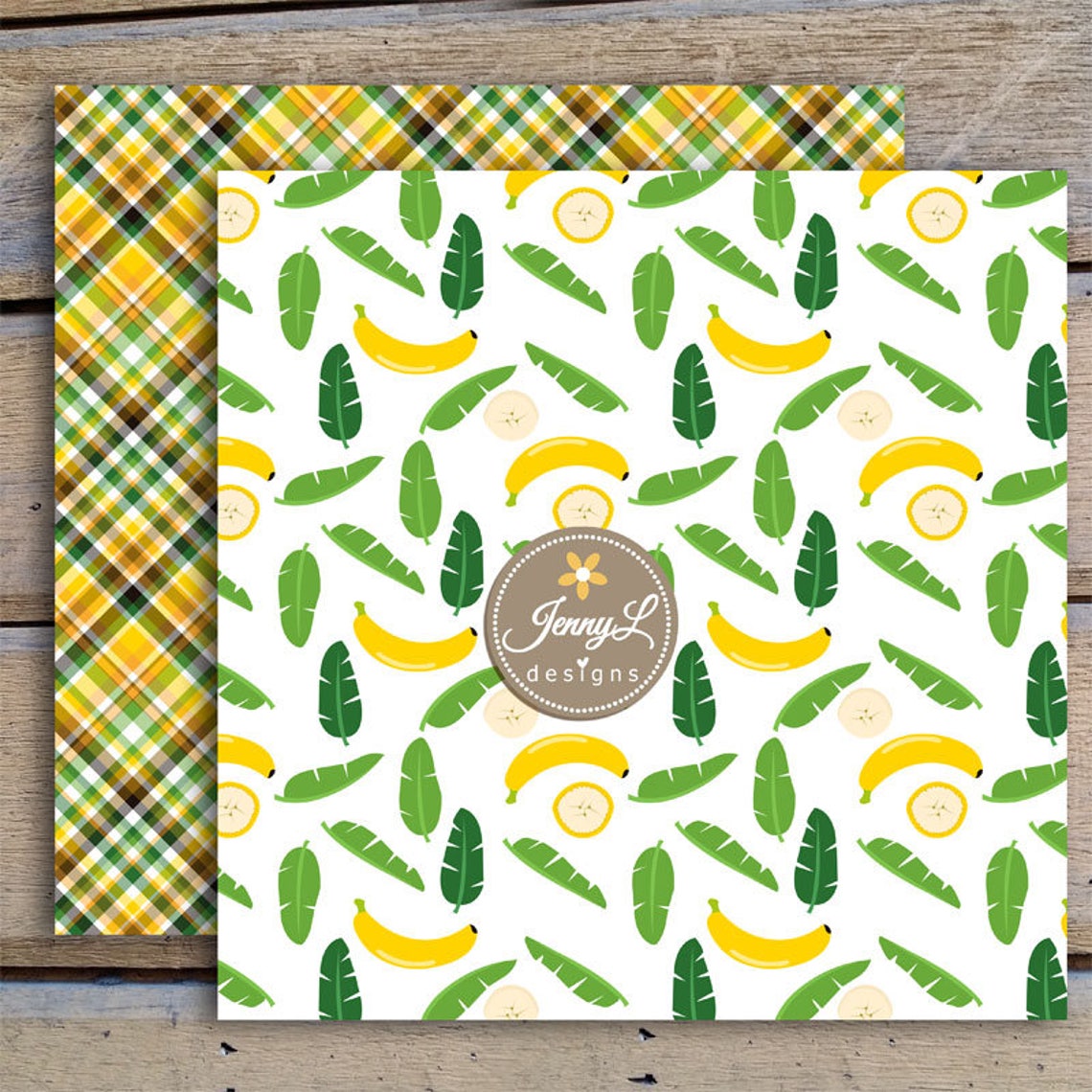 Tropical Bananas Digital Paper and Clipart SET Summer - Etsy Australia