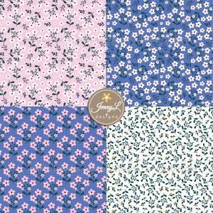 Floral SEAMLESS Spring Printable Digital Papers, Repeat Pattern Blooms ...