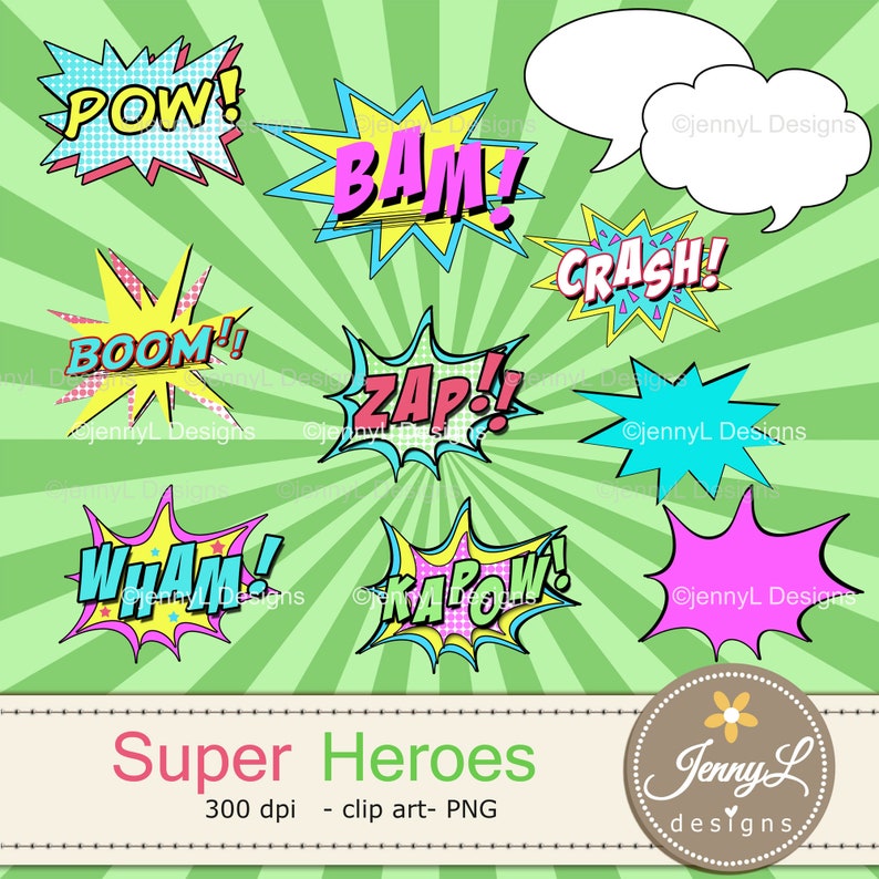 Super Hero Digital Papers and Super Heroes Clipart SET for Digital ...