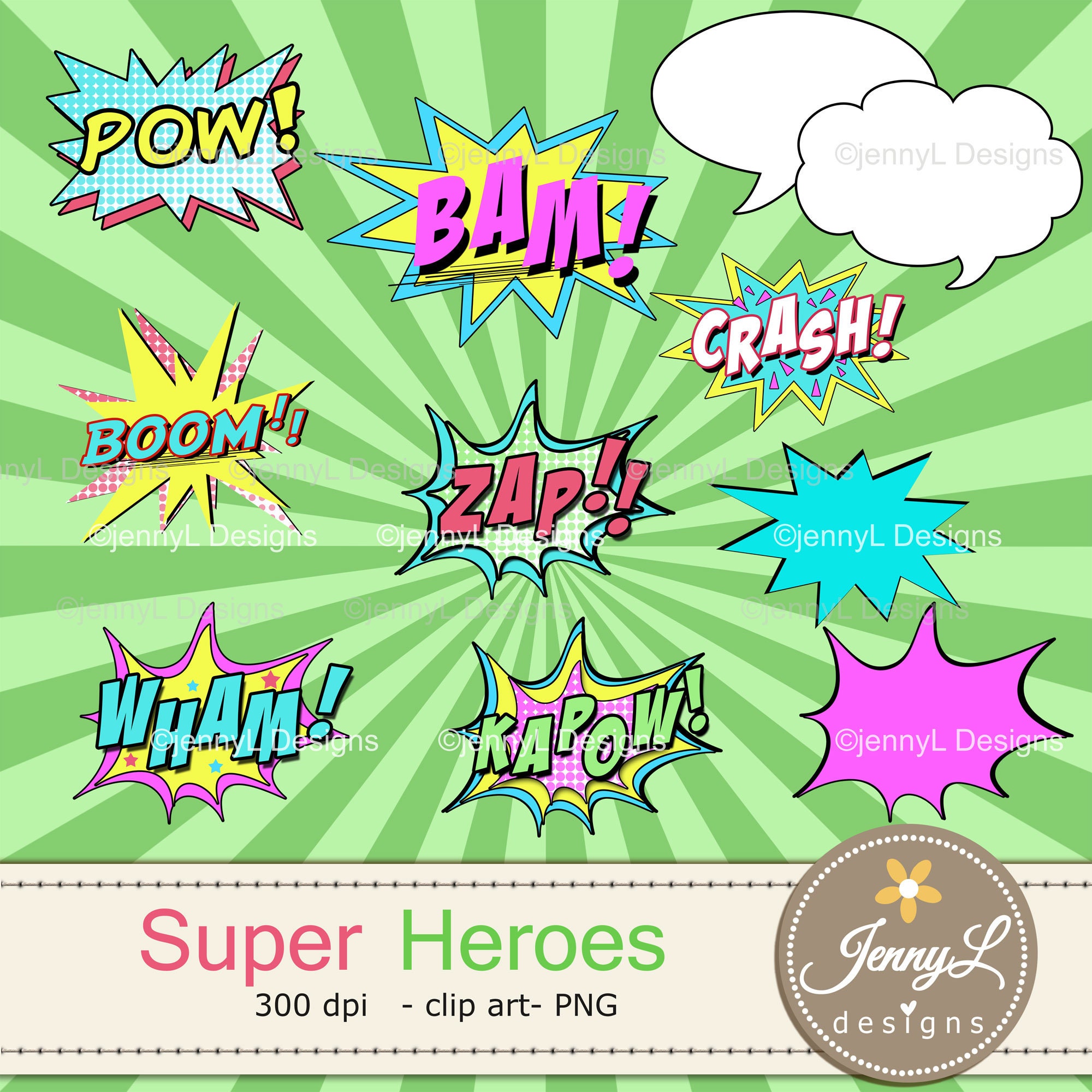 Super Hero Digital Papers and Super Heroes Clipart SET for Digital ...