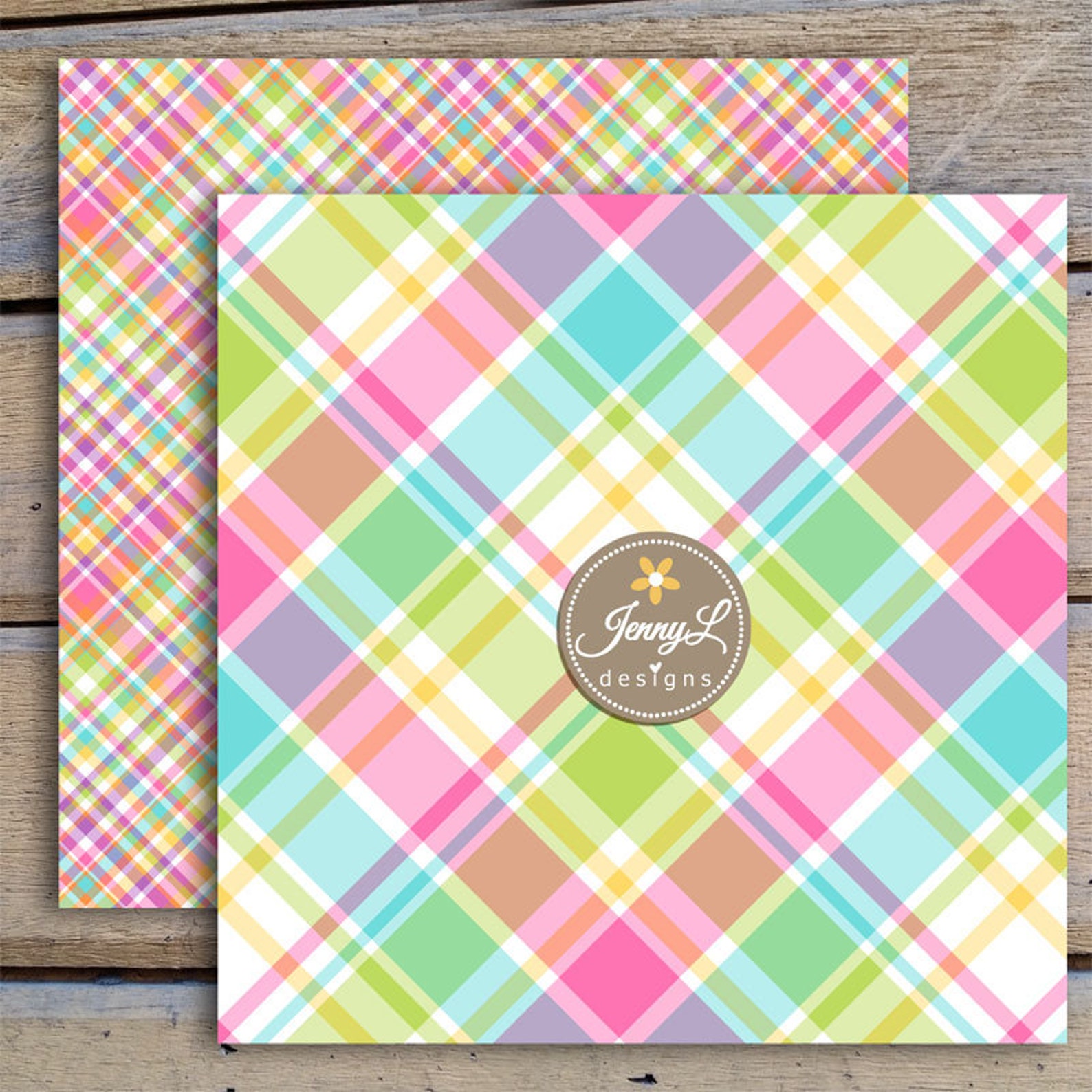 Spring Plaids Digital Papers Summer Digital - Etsy