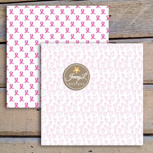 Breast Cancer Awareness Digital Papers, Pink Ribbon Clipart for Digital ...