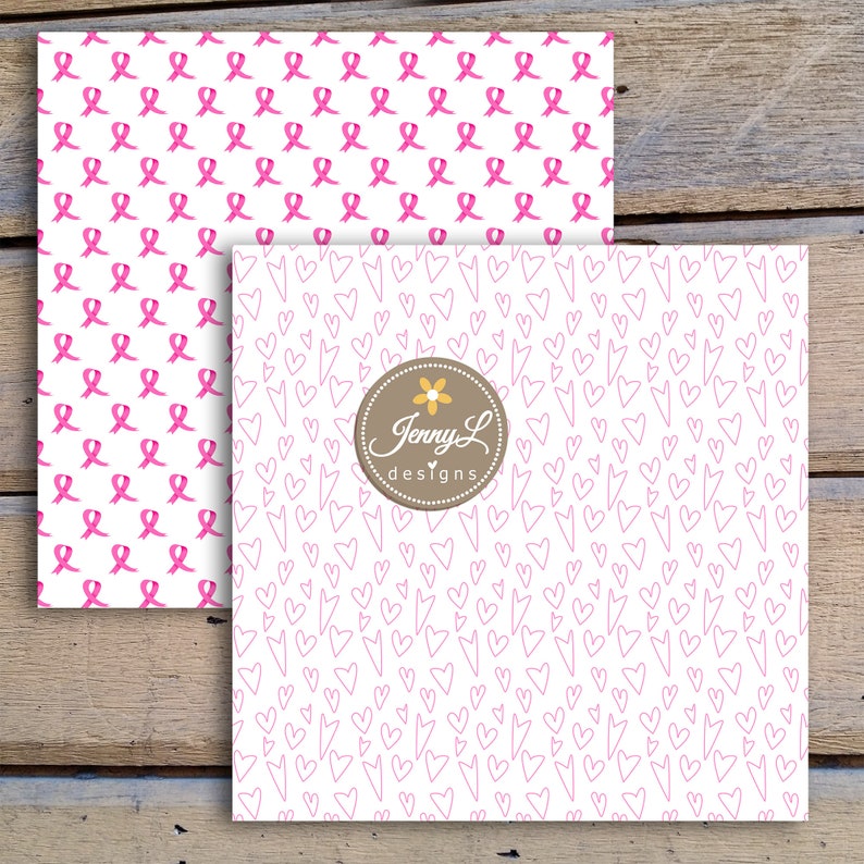 Breast Cancer Awareness Digital Papers, Pink Ribbon Clipart for Digital ...