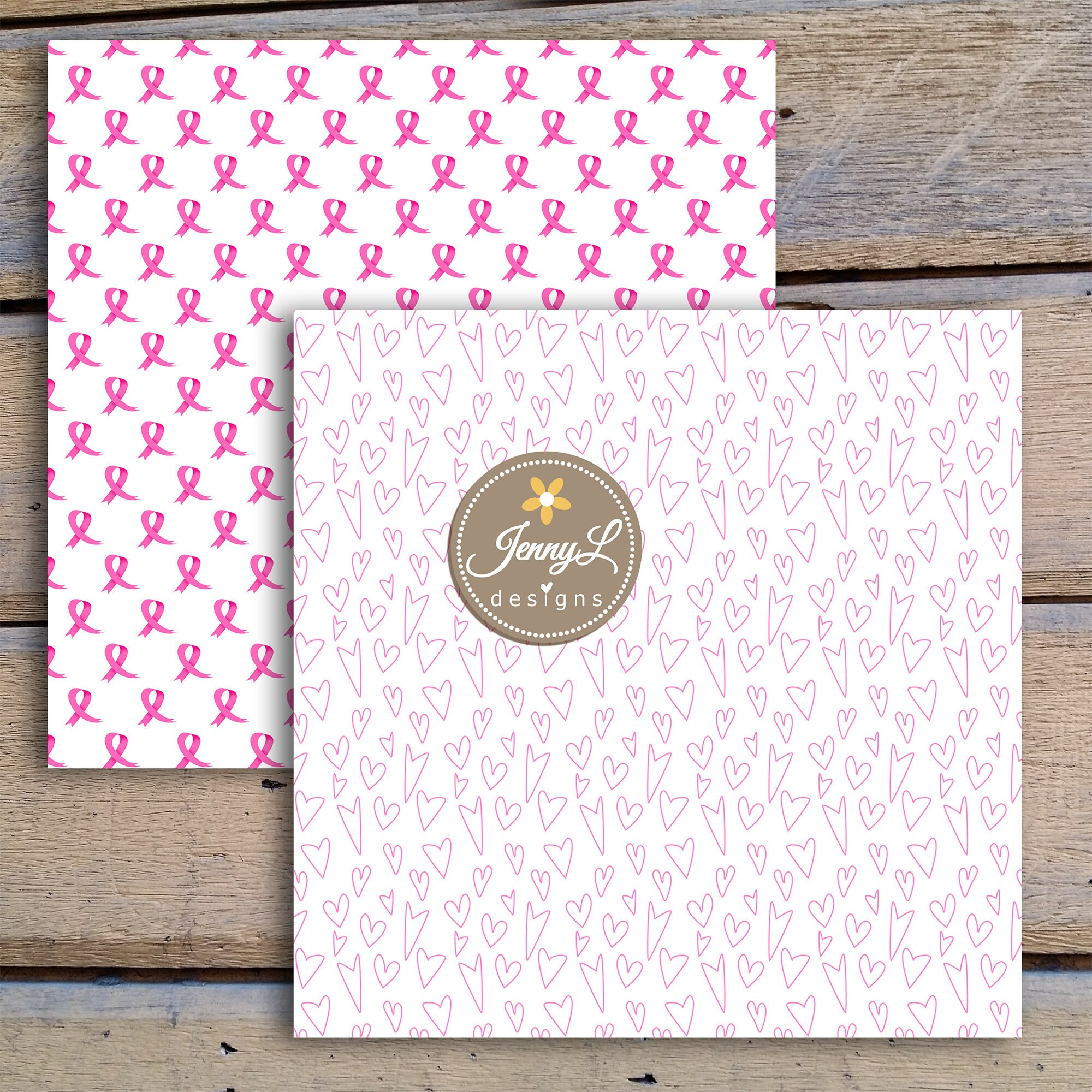 Breast Cancer Awareness Digital Papers, Pink Ribbon Clipart for Digital ...