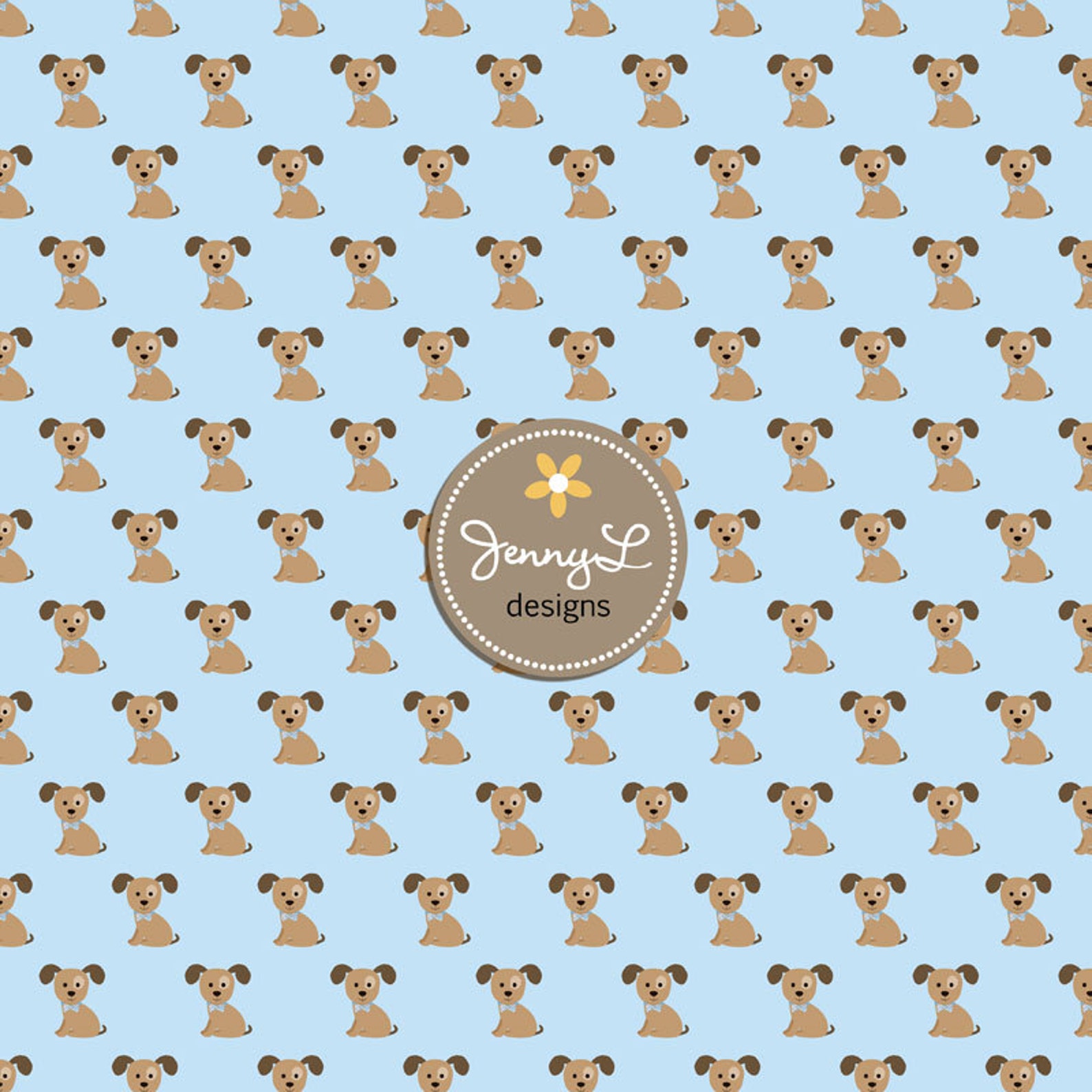 Boy Dog Digital Papers, Blue and Gray Puppy Dog, Dog Clipart, Pet ...