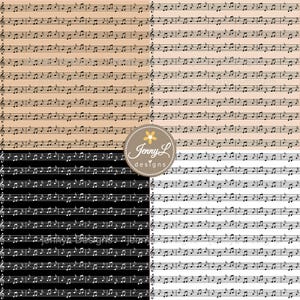 Music Sheets Digital Papers, Musical Notes for Digital Scrapbooking ...