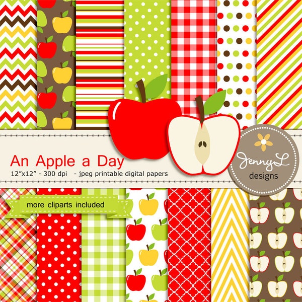 Apple Clipart - Etsy