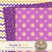 Purple and Yellow Gold Princess Digital Papers, Inspired Printable ...