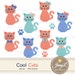 Cat Pet Digital Papers and Clipart, Kitten, Paws Scrapbooking Papers ...