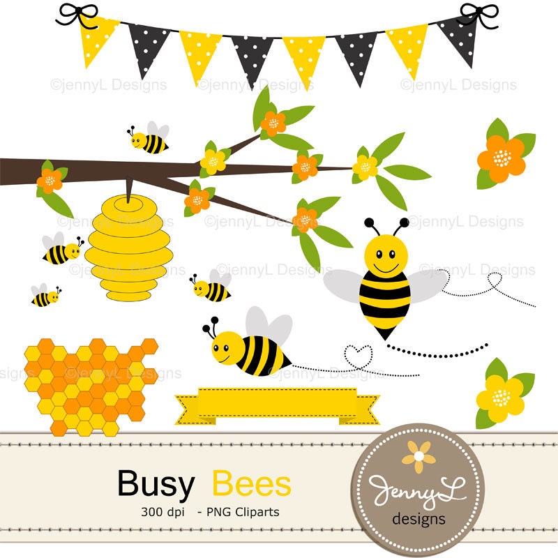 Bee Digital Papers and Clipart SET Bumble Bees Honeycomb - Etsy