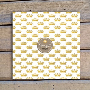 Gold Crown Digital Papers and Clipart, Royal Prince Boy Baby Shower ...