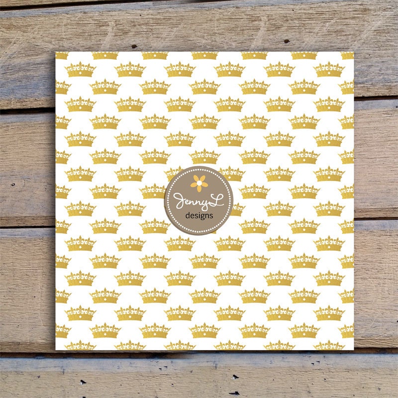 Gold Crown Digital Papers and Clipart, Royal Prince Boy Baby Shower ...