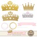 Crown Digital Papers and Clipart, Royal Princess Girl Baby Shower ...