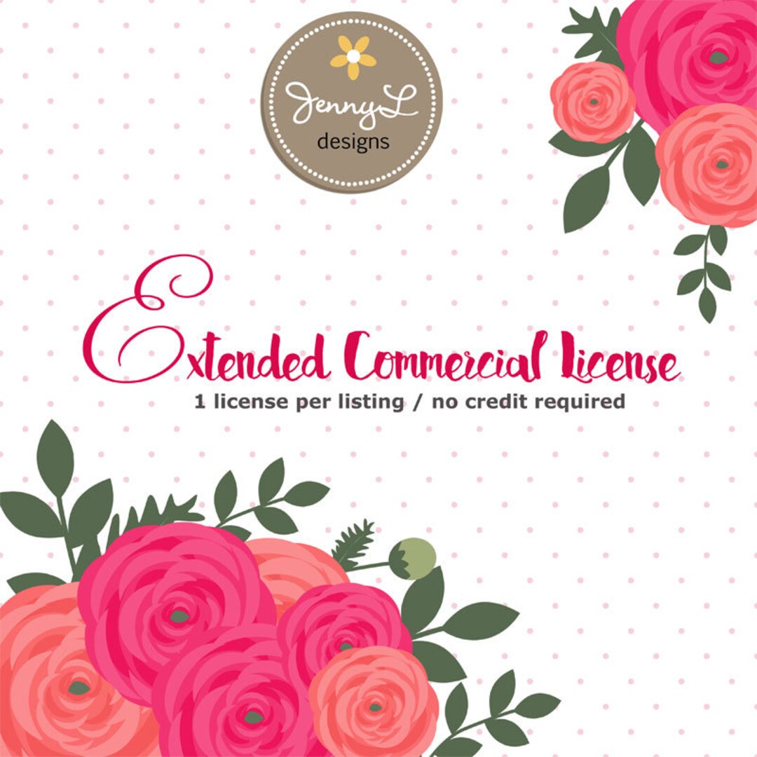 Extended Commercial License by Jennyl Designs Shop at up to 500 Units ...