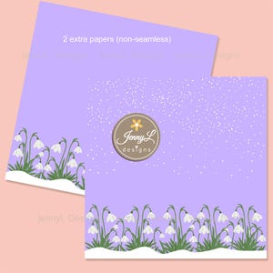 Winter Floral SEAMLESS Printable Digital Papers, Pansies, Snowdrop ...