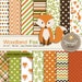 Fox Digital Paper and Clipart, Fall Woodland Animal, Leaves for ...