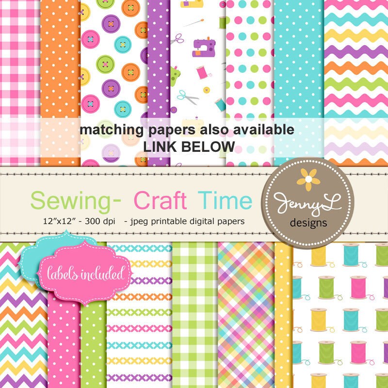 Sewing Craft Clipart Digital Scrapbooking Buttons Sewing | Etsy