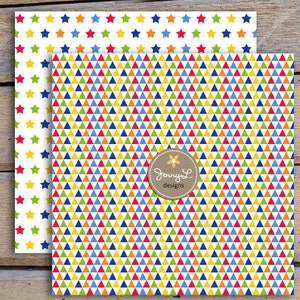 Primary Colors Digital Papers for Digital Scrapbooking - Etsy