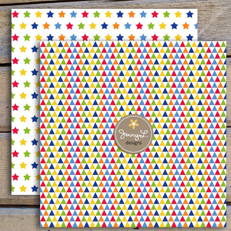 Primary Colors Digital Papers for Digital Scrapbooking - Etsy