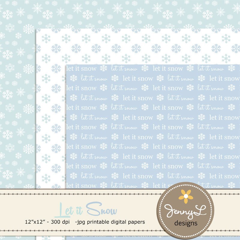 Winter Digital Papers Snow Digital Papers Snowman Clipart | Etsy