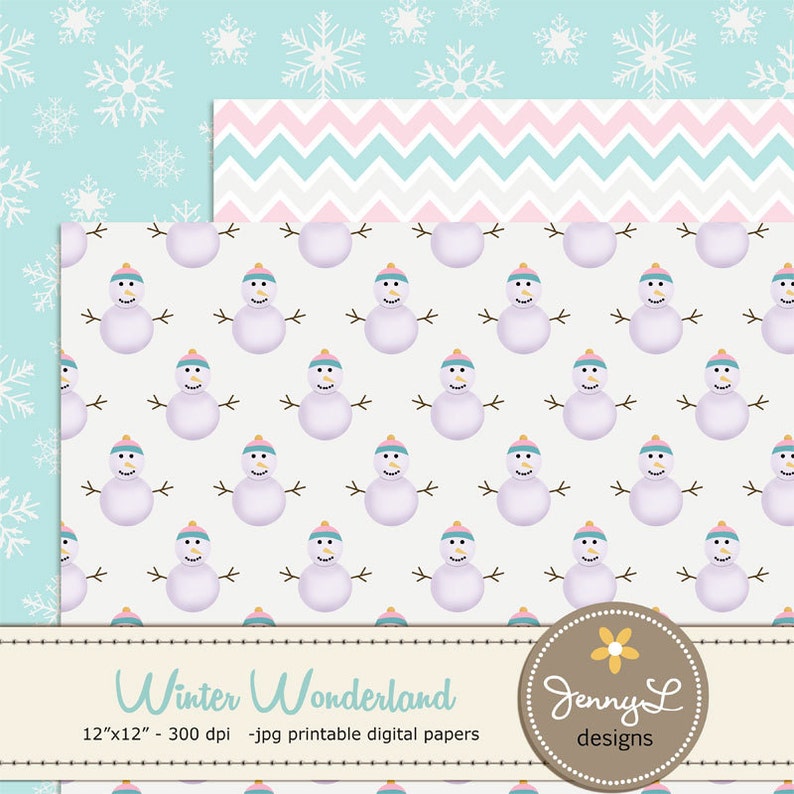 Winter Digital Papers Snow Frosty Digital Paper Snowflakes - Etsy