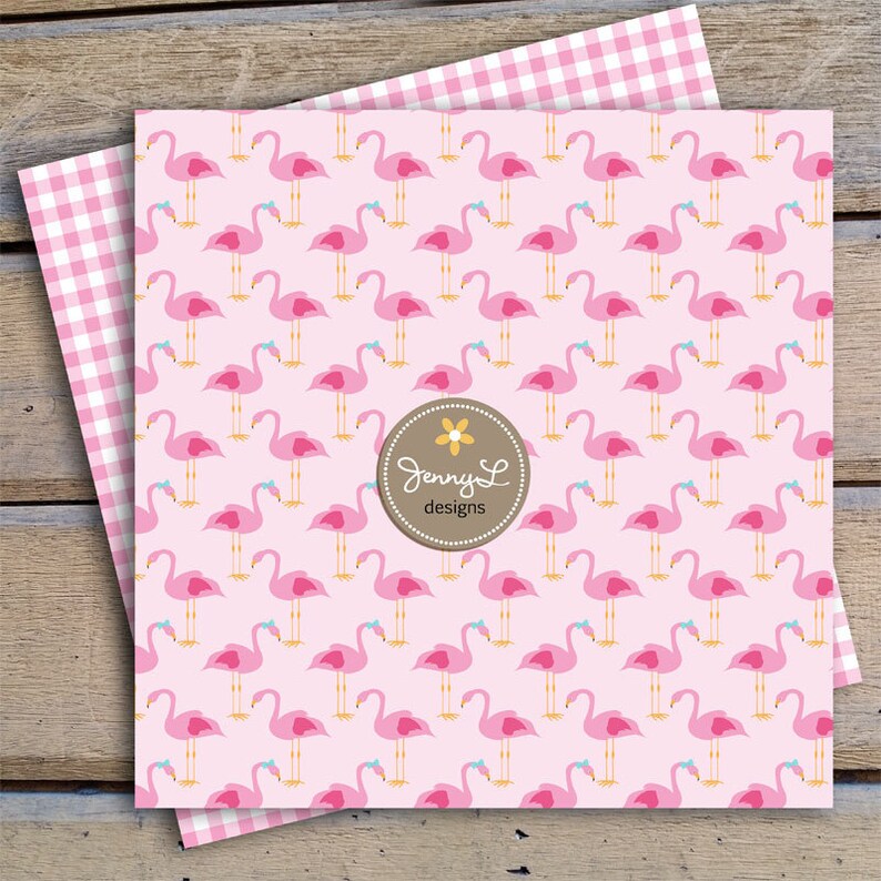 Summer Flamingo Digital Papers, Pink Flamingo Party for Digital ...