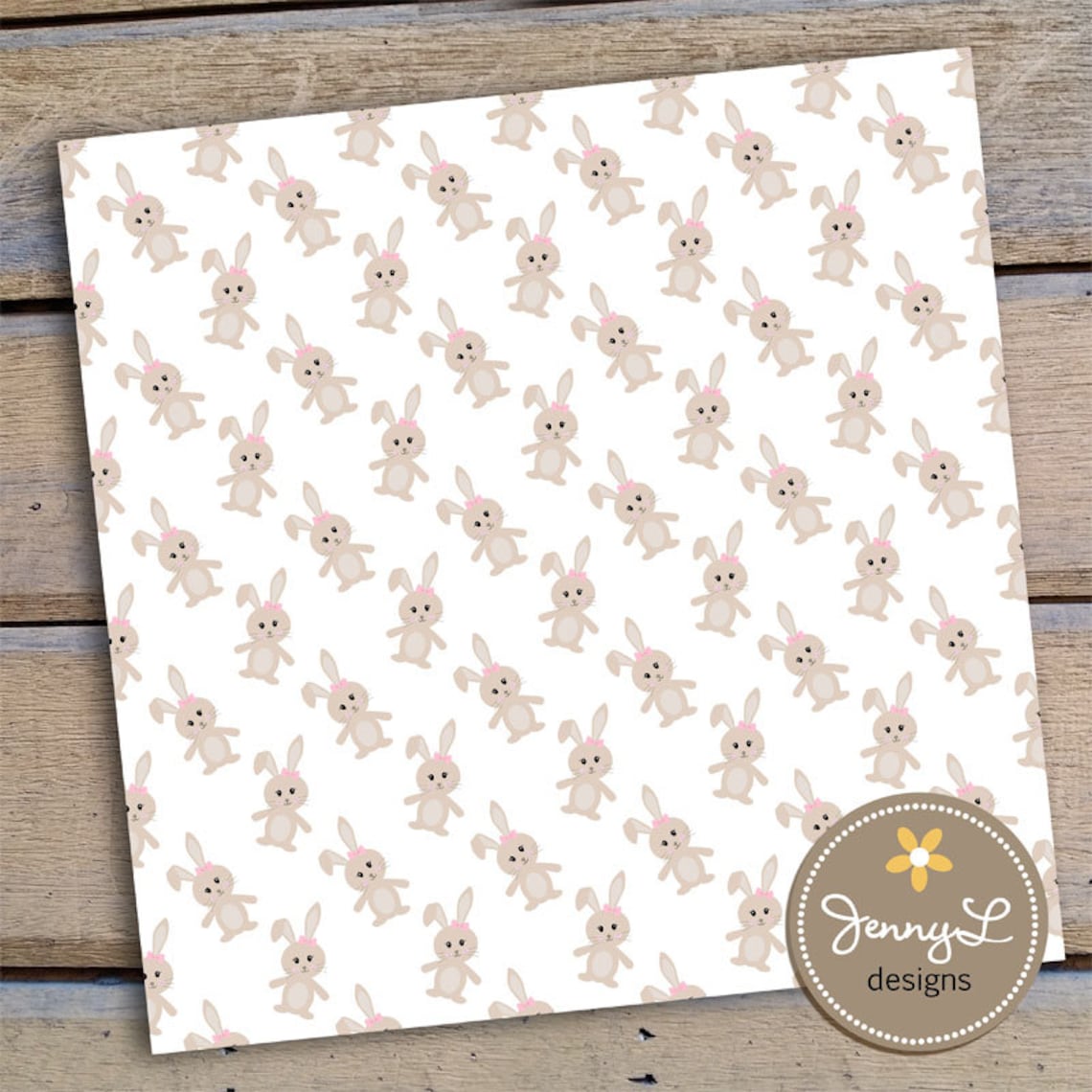 Bunny Rabbit Digital Papers Girl Bunny Clipart Bunny | Etsy