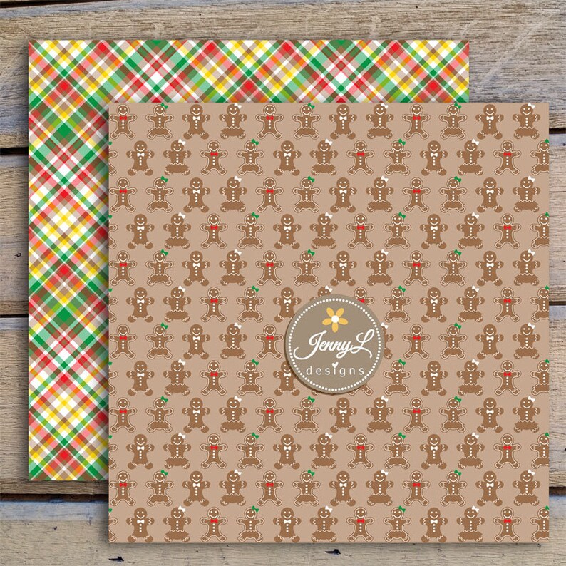 Gingerbread Christmas Digital Papers and Clipart Gingerbread - Etsy