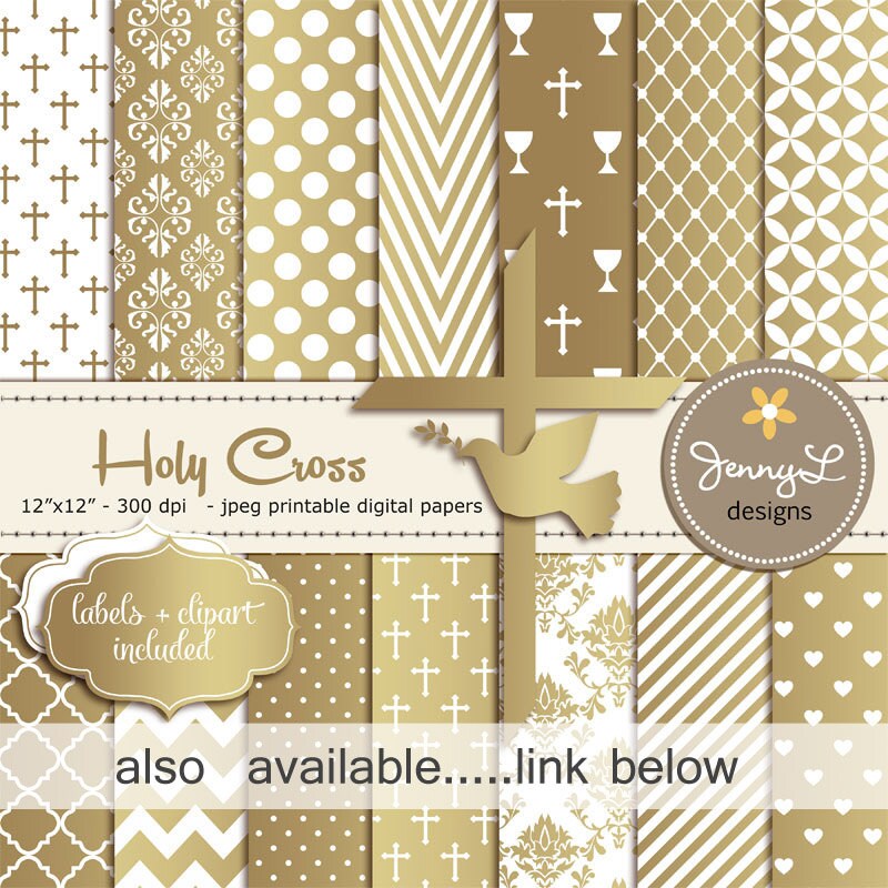 Silver Baptism Digital Papers First Communion Digital - Etsy