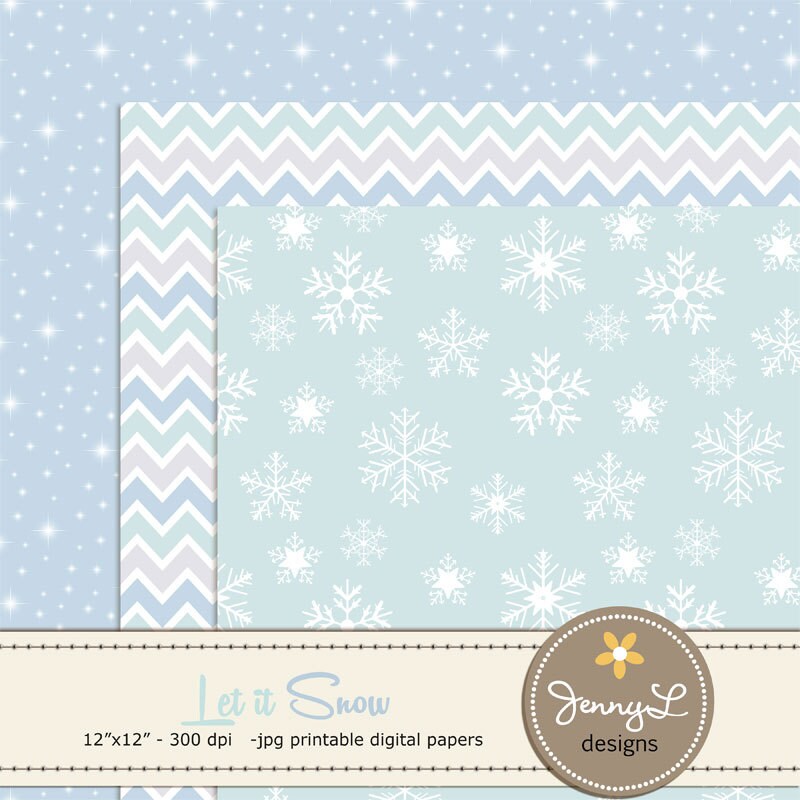 Winter Digital Papers Snow Digital Papers Snowman Clipart | Etsy
