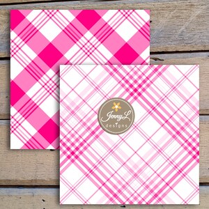 Bubblegum Pink Plaids Digital Papers, Digital Scrapbooking Paper ...