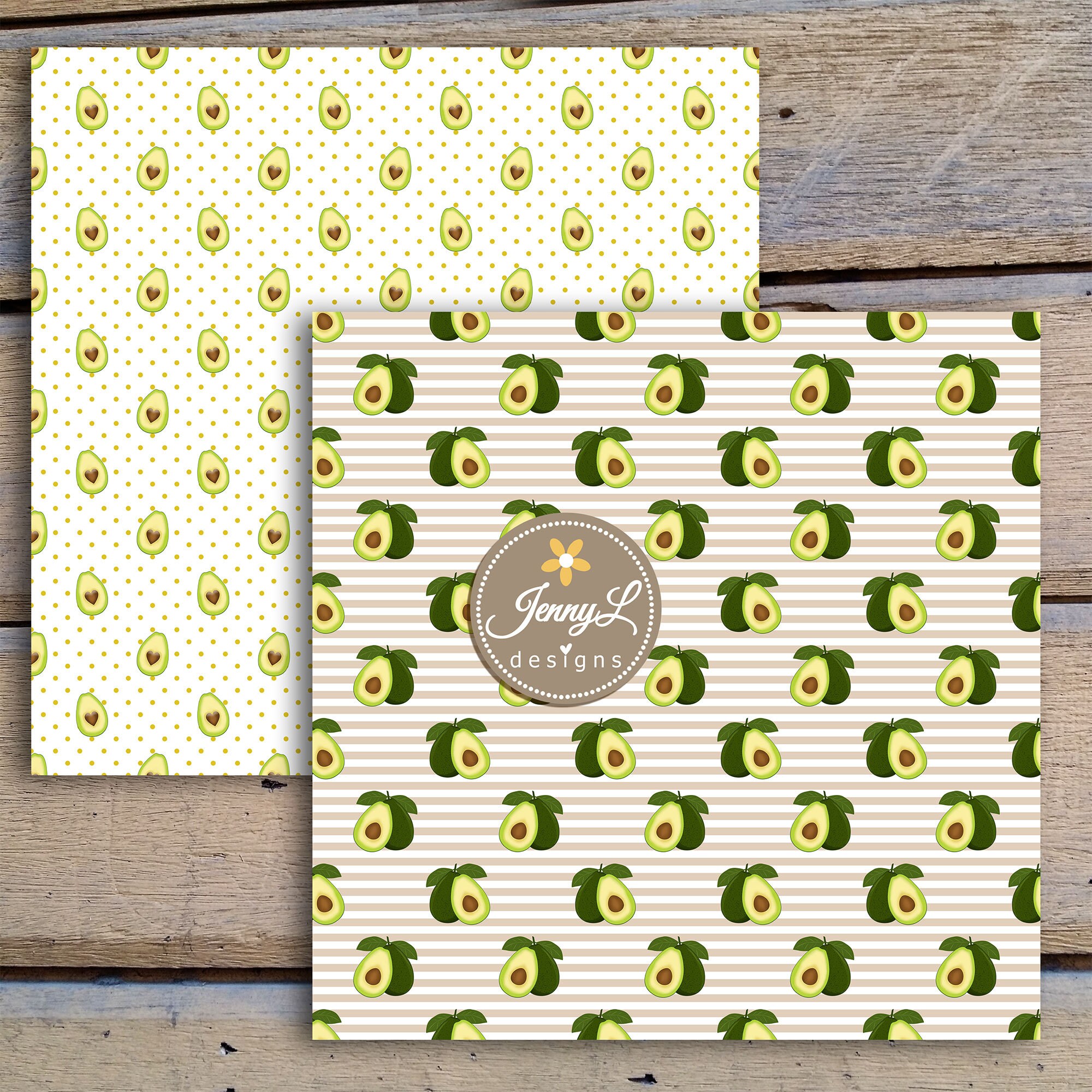 Avocado SEAMLESS Digital Paper and Clipart, for Birthday, Wedding and ...