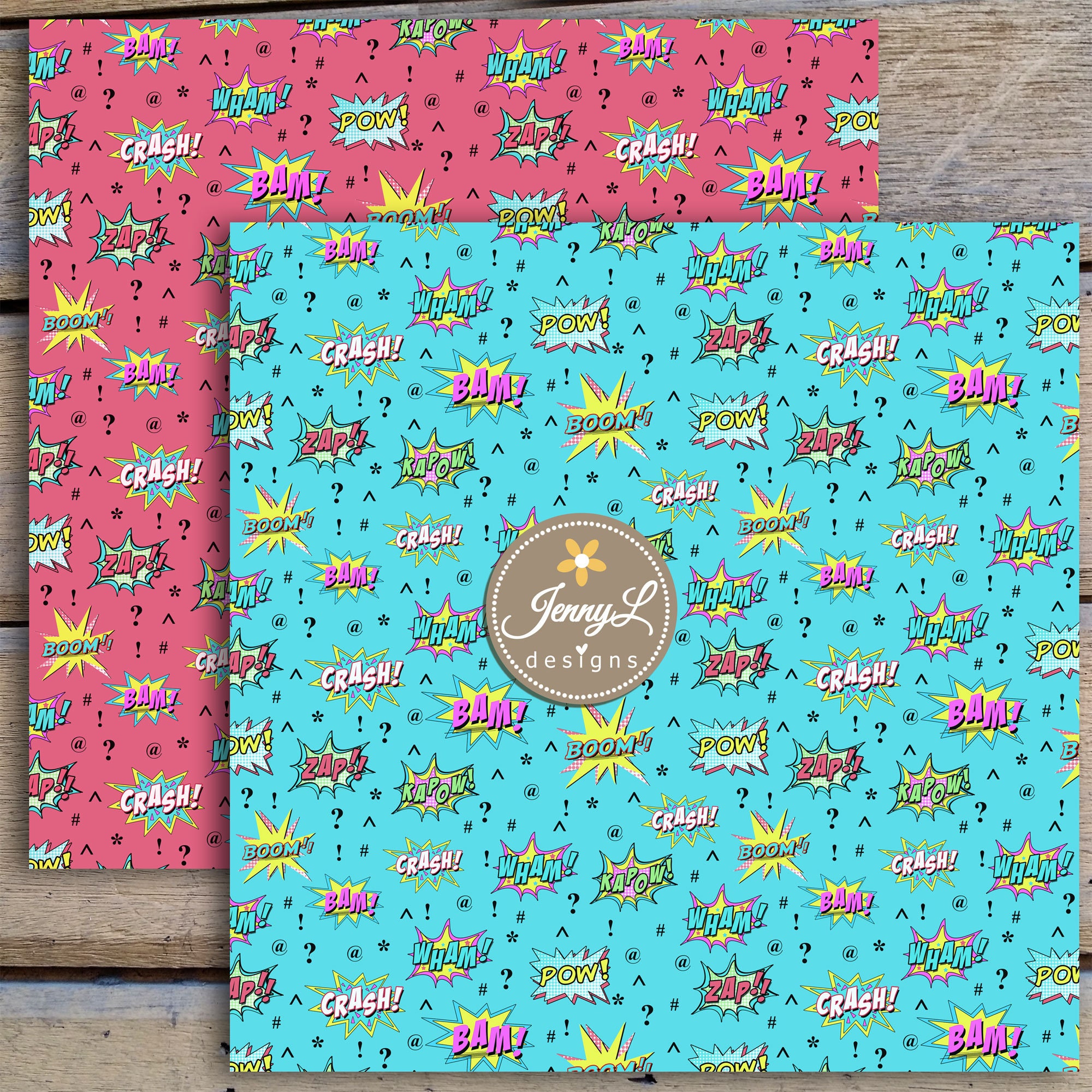 Super Hero Digital Papers and Super Heroes Clipart SET for | Etsy